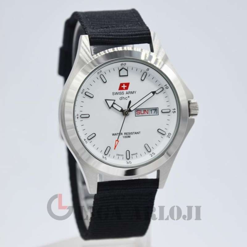Jual Swiss Army Quartz DHC Kanvas / Nylon SA-1880 Tanggal Hari Glossy Putih di Seller ...
