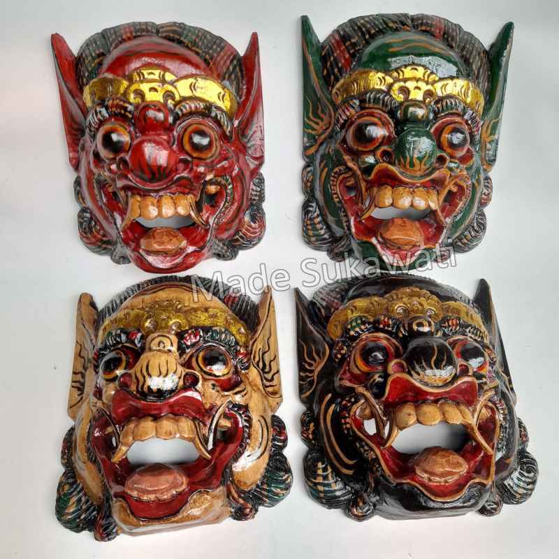 Jual Hiasan dinding Jumbo Topeng Barong Bomo Bali 40cm kerajinan kayu ...