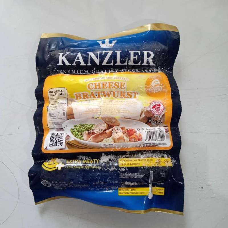 Jual Frozen food Bandung Kanzler Sosis Cheese Bratwurst isi 5 (360gr ...