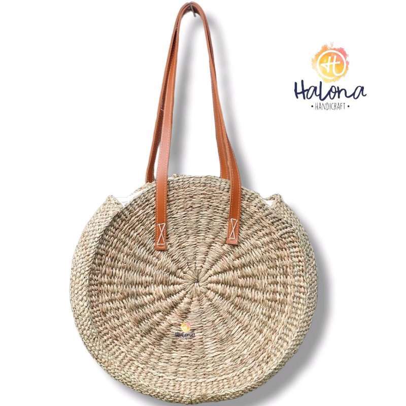 Jual TAS ANYAMAN MENDONG BULAT NATURAL/TAS BORA ANYAMAN MENDONG NATURAL ...