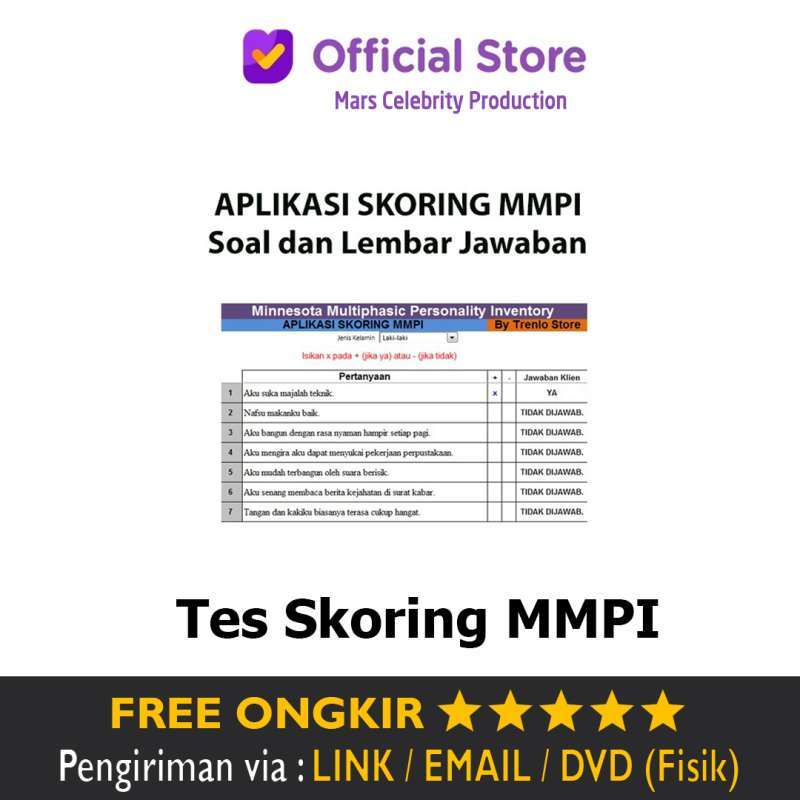 Jual Paket Alat Test Psikologi Mmpi Dan Aplikasi Skoring Mmpi Original ...