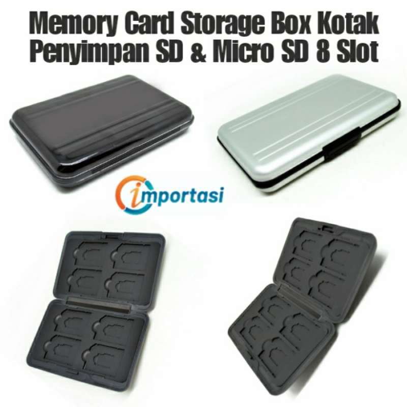 Promo MEMORY CARD STORAGE BOX KOTAK PENYIMPAN SD & MICRO SD SIM CARD 8 ...