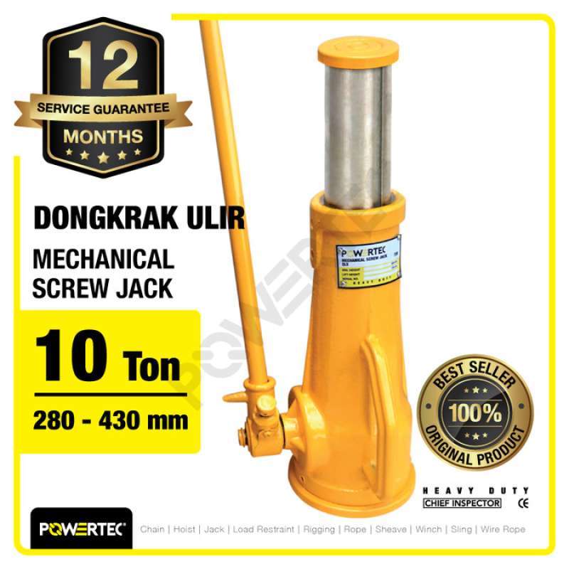 Jual Screw Jack / Dongkrak Ulir Botol 10 Ton Powertec Di Seller Gasta ...