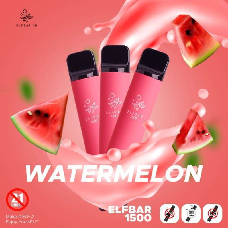 Jual Elf Bar 1500 Watermelon Disposable Pod by Elfbar 100% Authentic ...