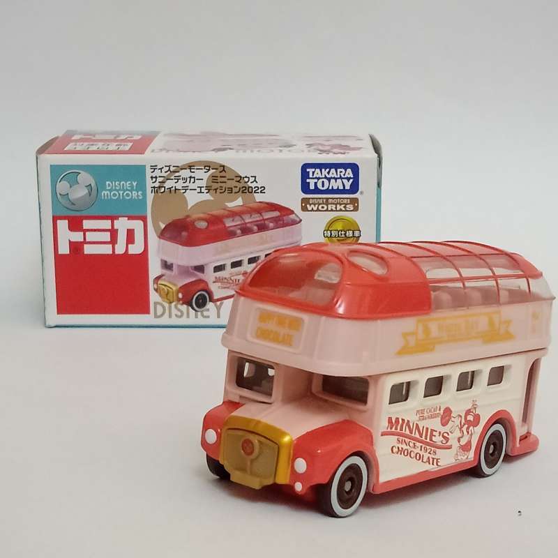 Promo Tomica Disney Minnie mouse Dekker Bus white day DIsney Takara ...