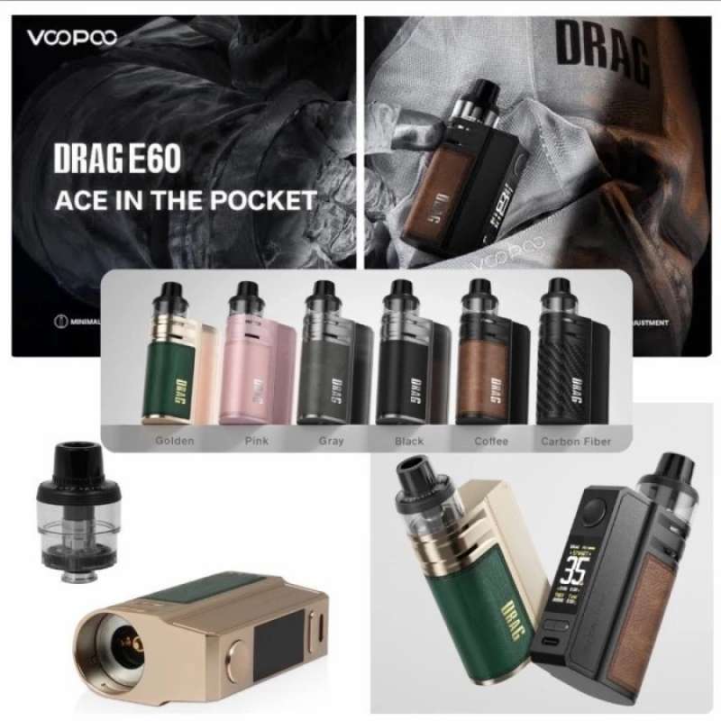 Jual Voopoo Drag E60 60W 2500mah Pod Kit By Voopoo / Vopoo E60s E 60 Di Seller Umkm ...