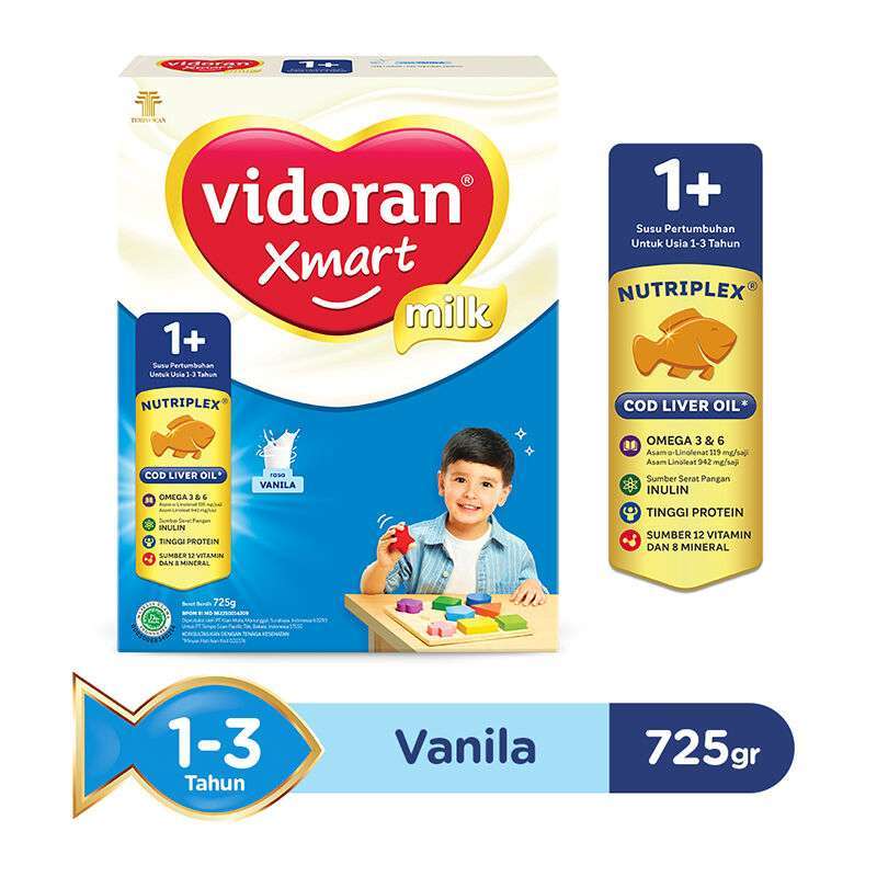 Jual Susu Vidoran Xmart 1plus 1-3 Tahun Rasa Vanila Dan Madu Isi 725gr ...