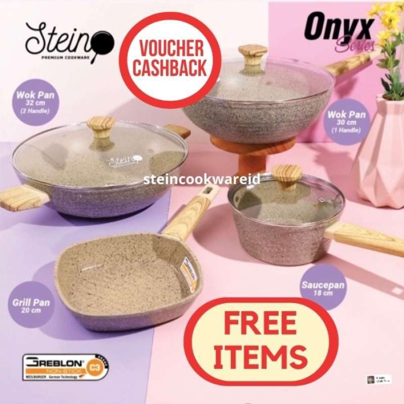Jual Paket Onyx Granite Series Panci Antilengket by Stein Cookware di ...