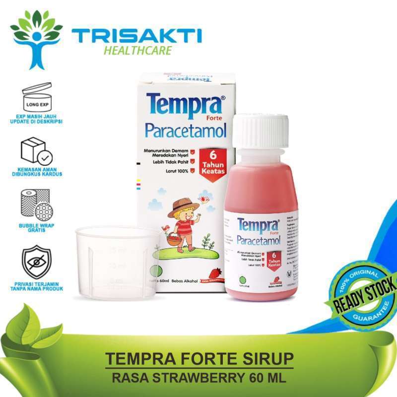 Jual Tempra Forte Sirup Rasa Strawberry Obat Penurun Demam Anak 60 ML ...