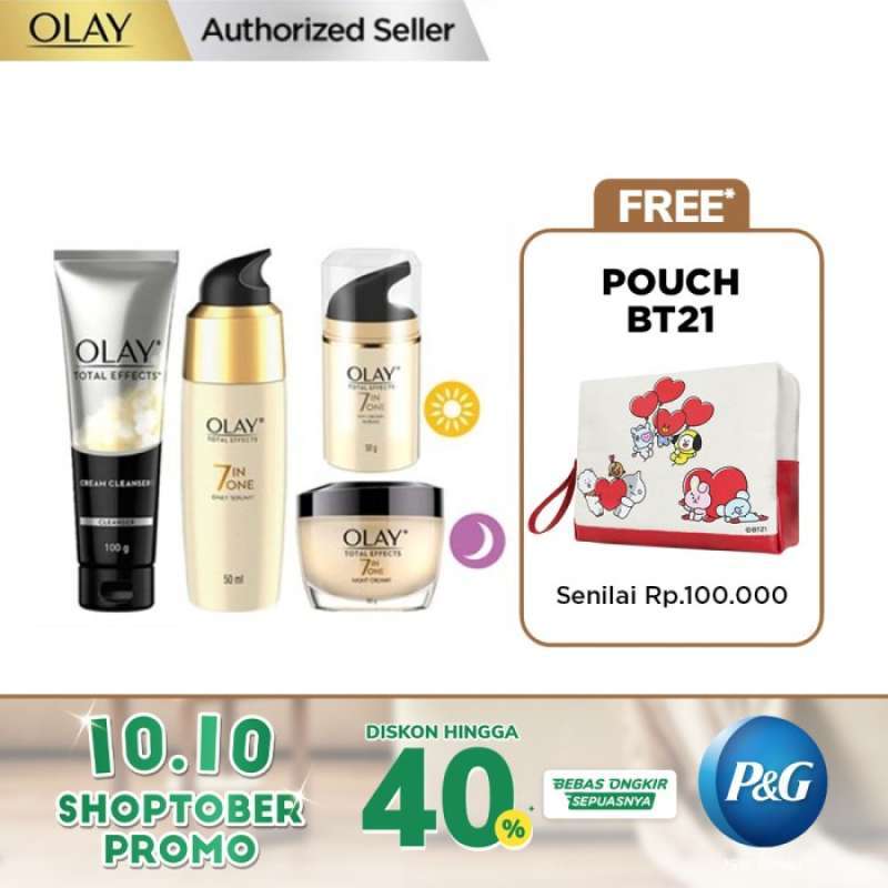 Jual [SPECIAL BOX] Olay Set Total Effects Anti Aging - Free Pouch BT21 ...