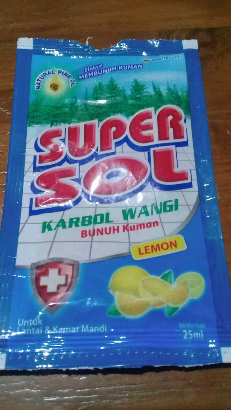 Jual Super Sol Karbol Wangi Bunuh Kuman Wangi Lemon 25ml / Renceng / Di ...