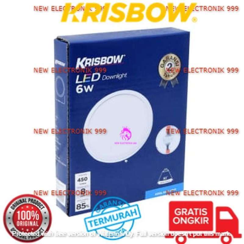 Jual Krisbow Lampu Downlight Led Round 6w 6500k Cool Daylight Putih Di ...