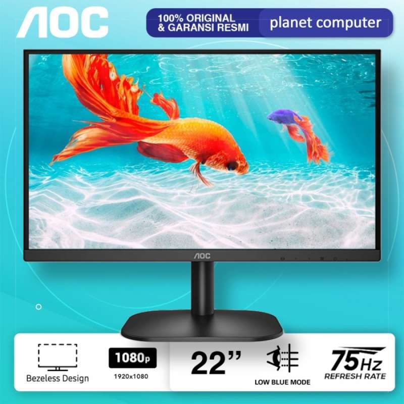 Jual Monitor LED AOC 22B2H 22 1080p 75hz VGA HDMI VESA di Seller Planet ...
