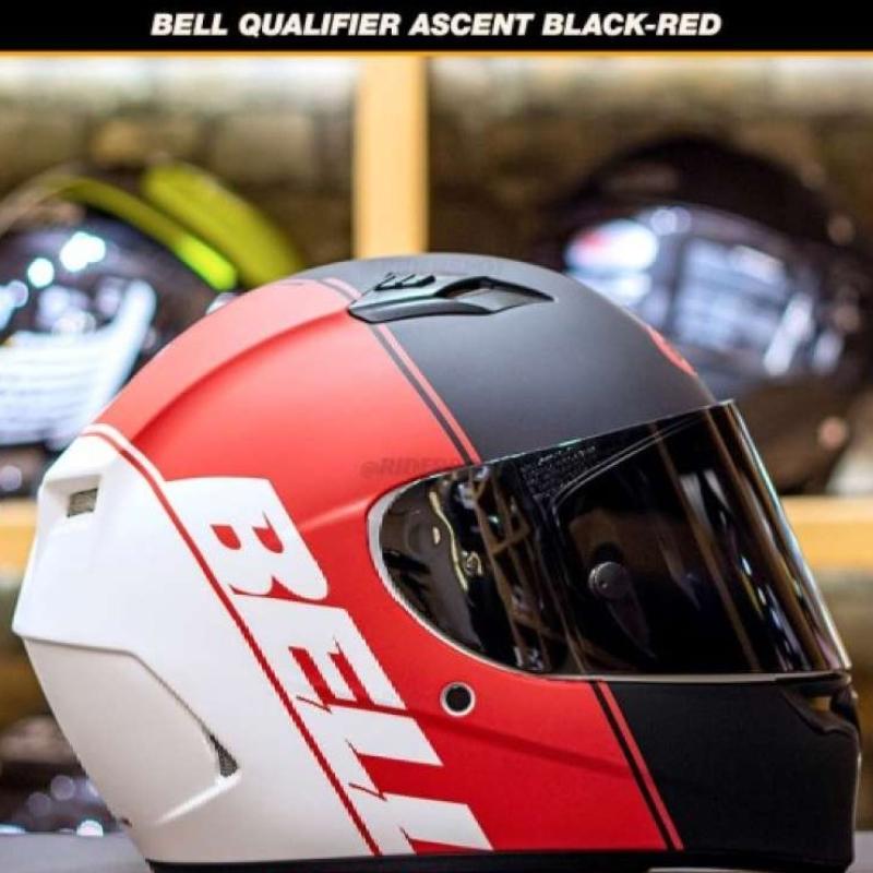 Promo Helm Motor Bell QUALIFIER Ascent Matte Black Red Full face Ori ...