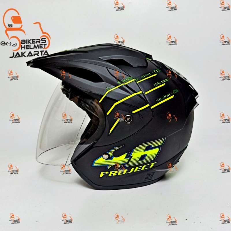 Jual GODZILLA HELM PROJECT 46 BK YELLOW DOFF HALF FACE MURAH SNI SATU ...