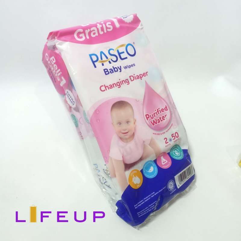 Jual Paseo Baby wipes / Tissue Basah baby 50 Sheets x 2 Packs / Tisu ...