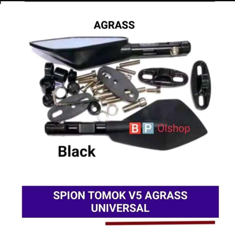 Jual Spion Tomok Model V5 (kaca Besar) Merk Agras Full Cnc - Hitam Di ...