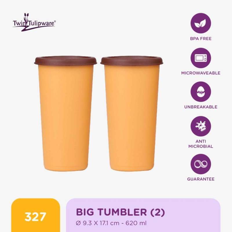 Promo Botol Minum Twin Tulipware Big Tumbler 620 Ml Diskon 1% Di Seller ...
