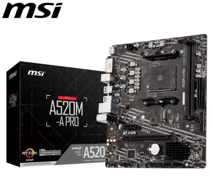 Jual MSI A520M-A Pro AM4 DDR4 A520 M.ATX M.2 SoC Support Ryzen Gen 3 ...