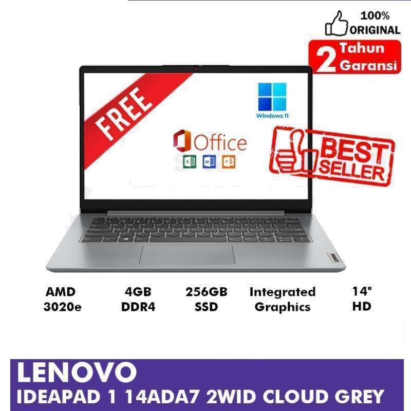 Jual LAPTOP LENOVO IDEAPAD 1 14ADA7 AMD 3020E 2WID RAM 4GB SSD 256GB WINDOWS 11 + OFFICE 2021 ...