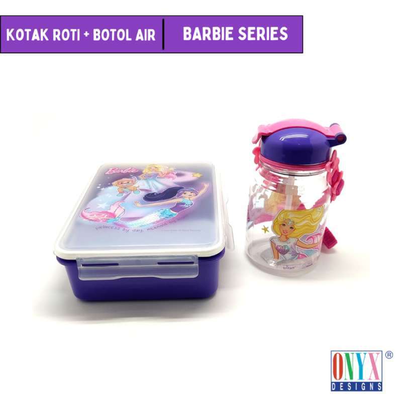Jual Paket Set Lunch Box 1Lt + Botol Minum 350Ml Barbie Series di ...