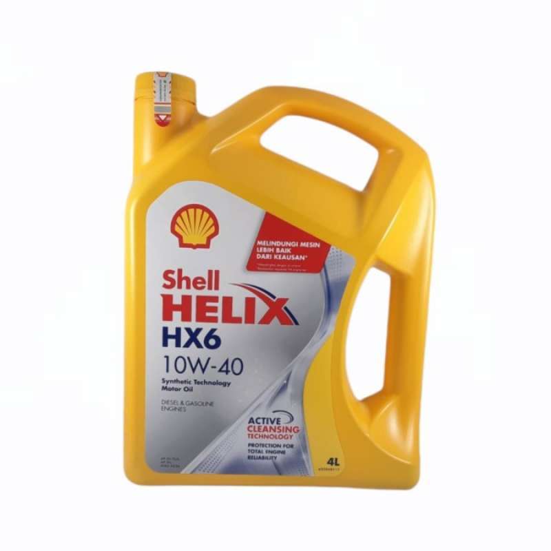 Jual Oli Mesin Shell Helix Hx6 Sae 10W-40 Api Sn Plus Synthetic 4L ...