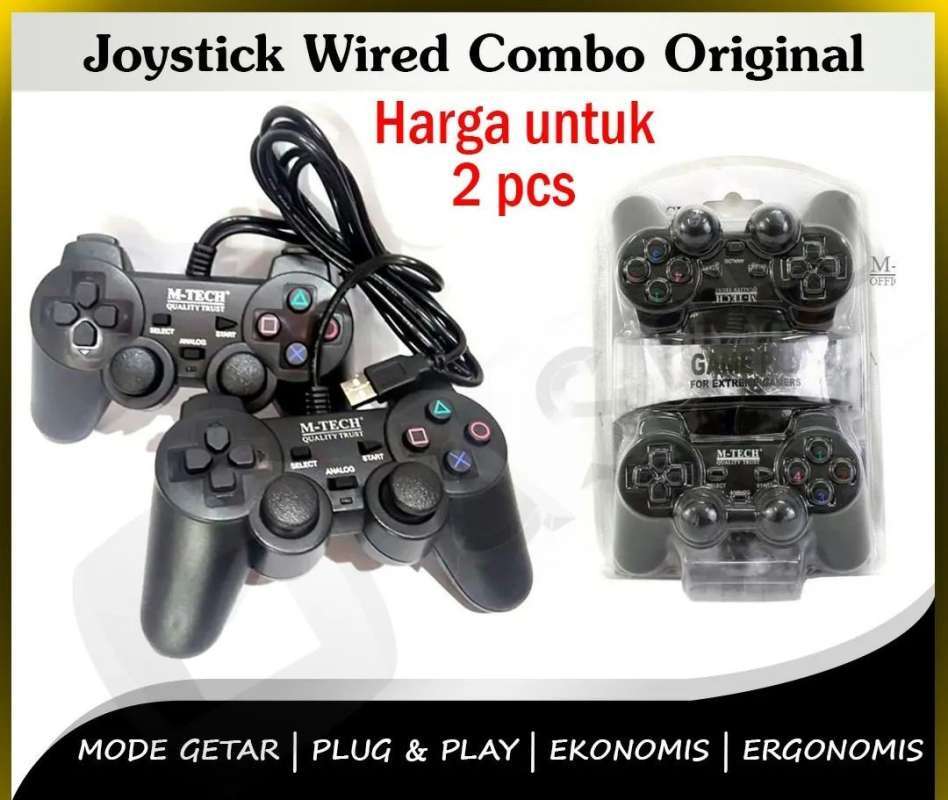 Promo Joystick Wired Combo Original Ori Gamepad Game Gaming Aksesoris ...