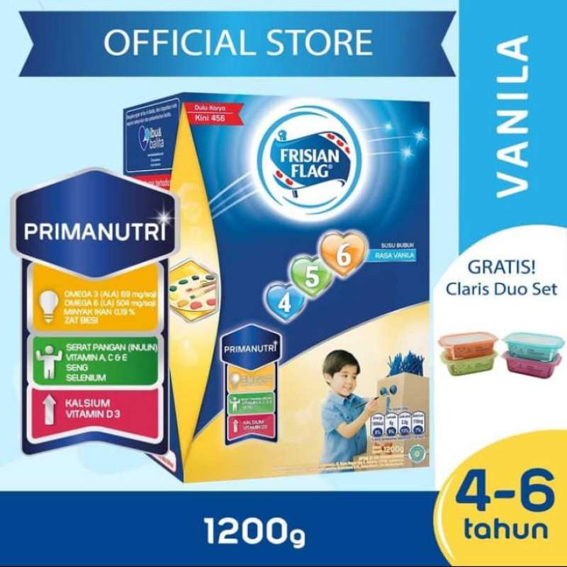 Jual Susu Bubuk Anak Usia 4-6 Tahun Frisian Flag 456 Kemasan 1200 gram ...