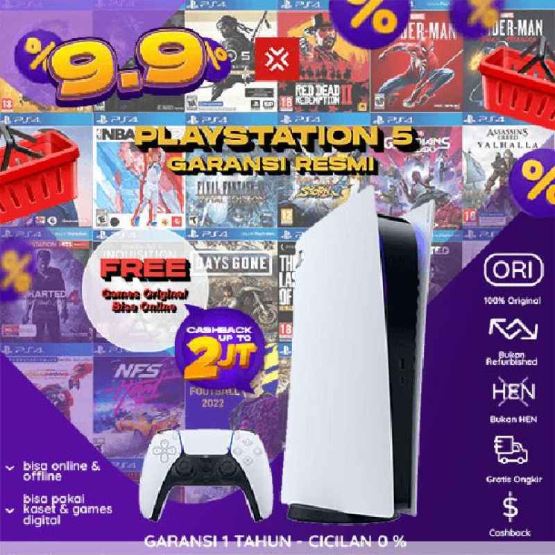 Promo Sony Ps5 Playstation 5 Disc Digital Resmi Sony Indonesia Bonus ...