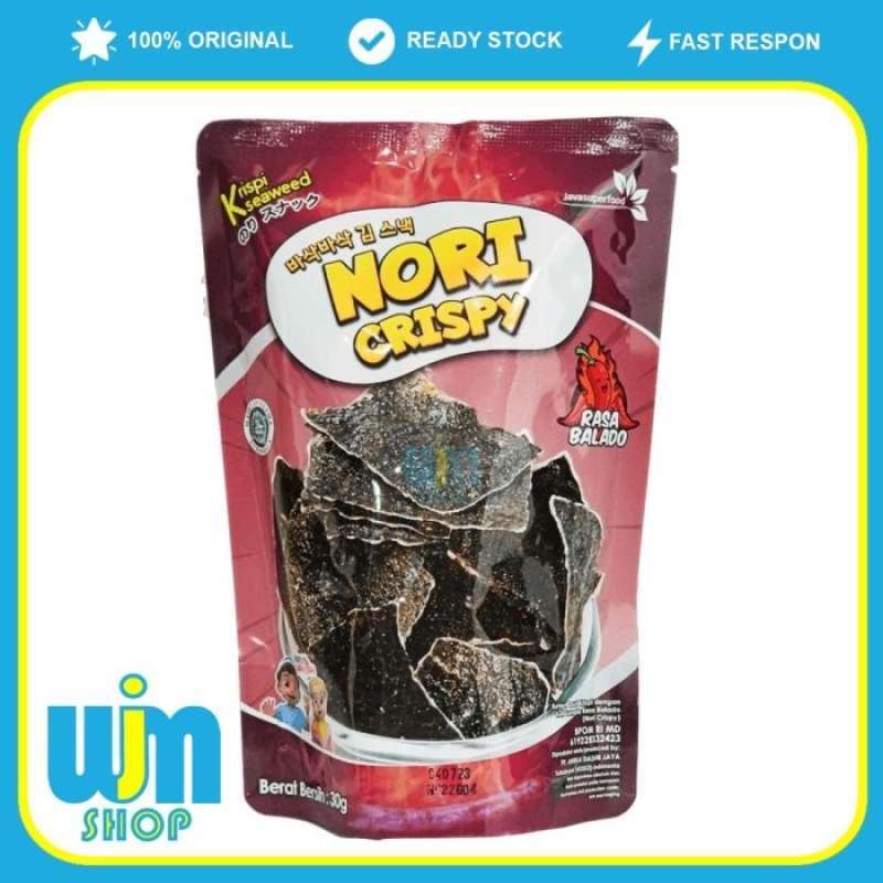 Jual Nori Crispy 30 gr Rasa Balado Snack Rumput Laut HALAL Java Super ...