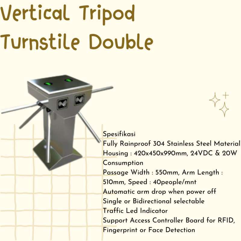 Jual Vertical Tripod Turnstile Double Arm Gate/ Pintu Putar/ Pintu ...
