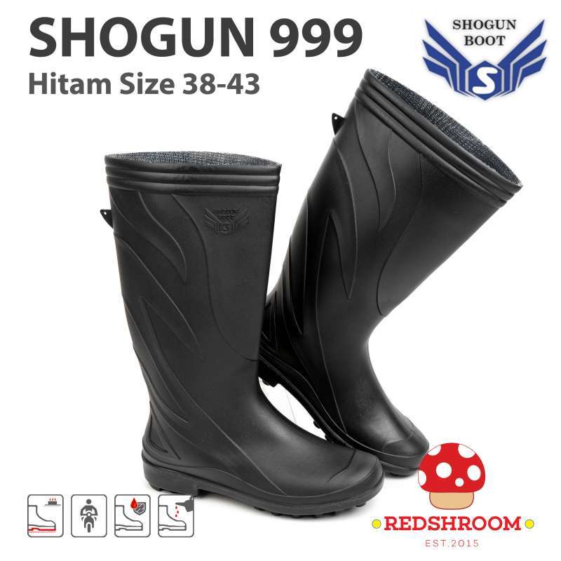 Jual Sepatu Boot Tinggi SHOGUN 999 HITAM - Sepatu Perkebunan Kebersihan ...