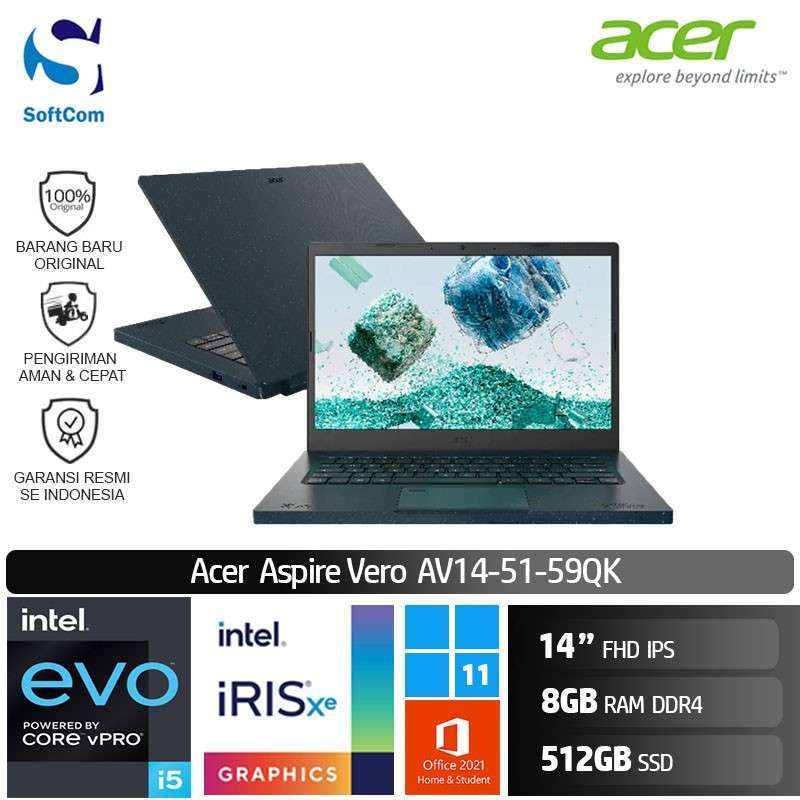 Jual Acer Aspire Vero Av14 51 59qk Notebook [core I5 1235u Evo/8gb ...