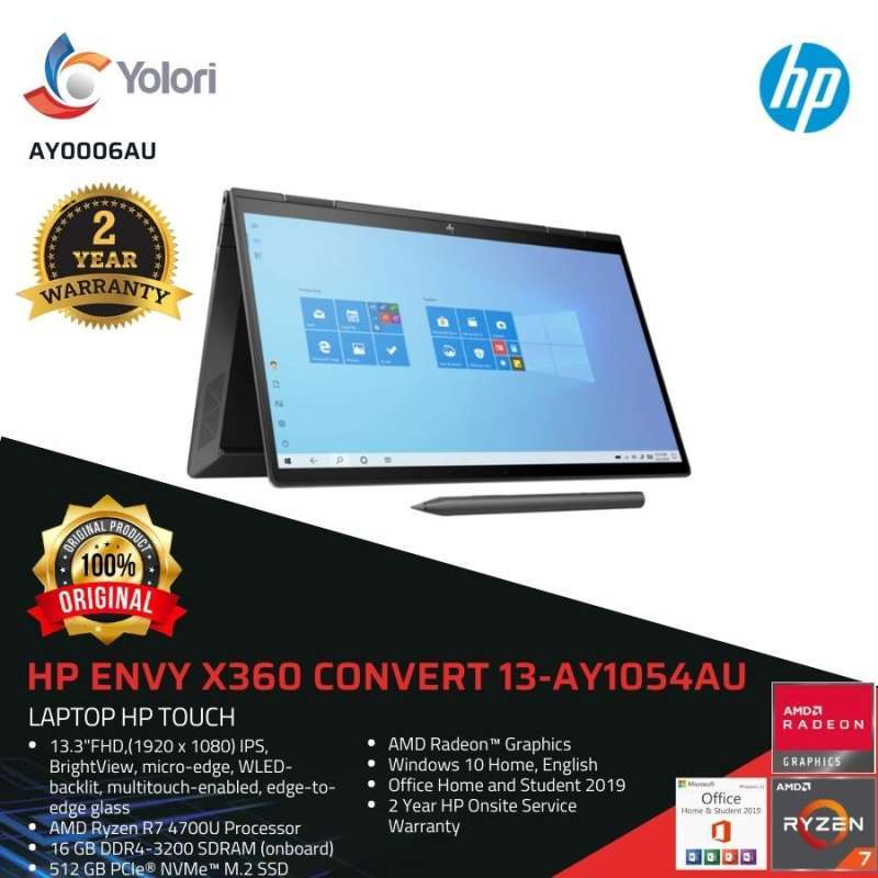 Jual HP Envy X360 Convertible 13-AY0006AU R7-4700U 16GB 512GB AMD ...
