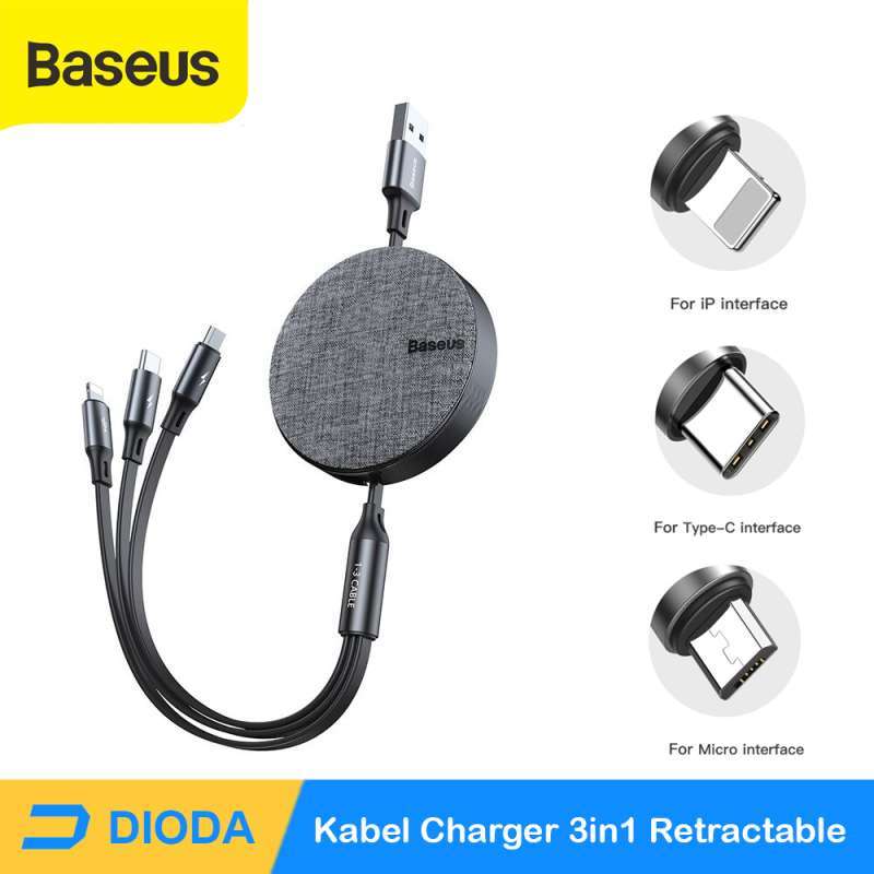 Jual Baseus Kabel Charger 3in1 Retractable Micro Usb Lightning Usb