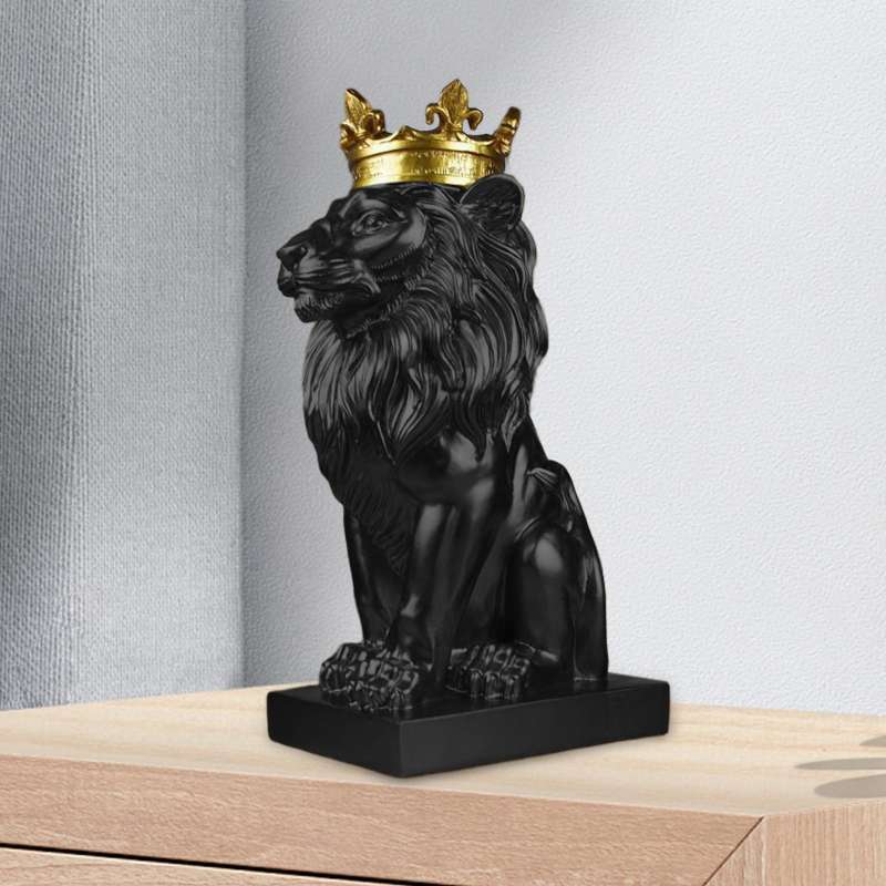 Jual Modern Lion Head Statue Animal Figurine Resin Craft For Desktop ...