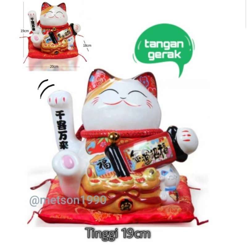 Jual Kucing Hoki keramik 19cm /maneki neko keramik di Seller Invoker ...
