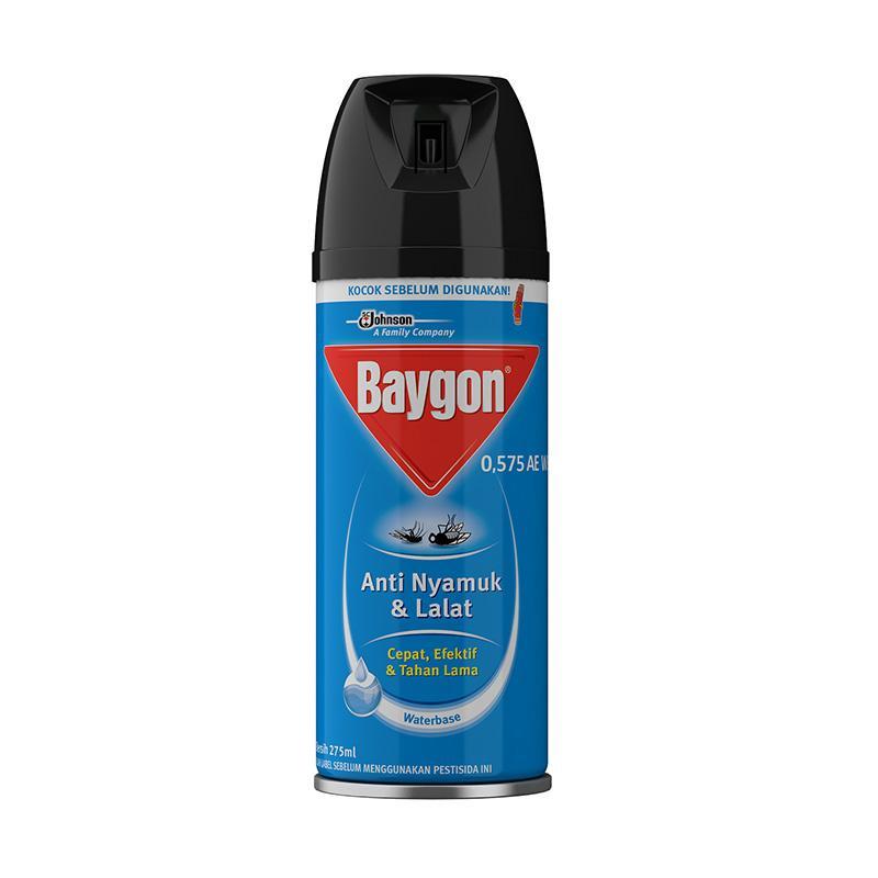 Jual Baygon Aerosol Waterbase Cairan Anti Nyamuk Dan Serangga - Blue ...