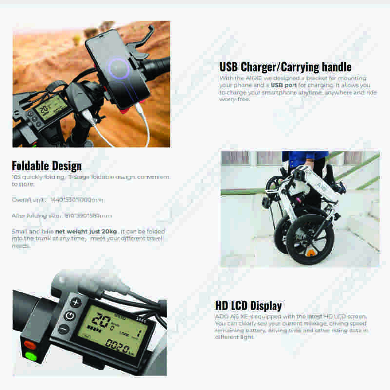 Promo Sepeda Listrik Lipat E Bike Ado A16 Xe Folding Electric Bike - Hitam Diskon 5% Di Seller ...