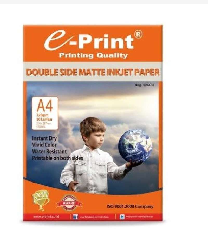 Jual Kertas Photo Matte Double Side A4 220gsm 50 Lembar E-print [PAX] di Seller Arion_store ...