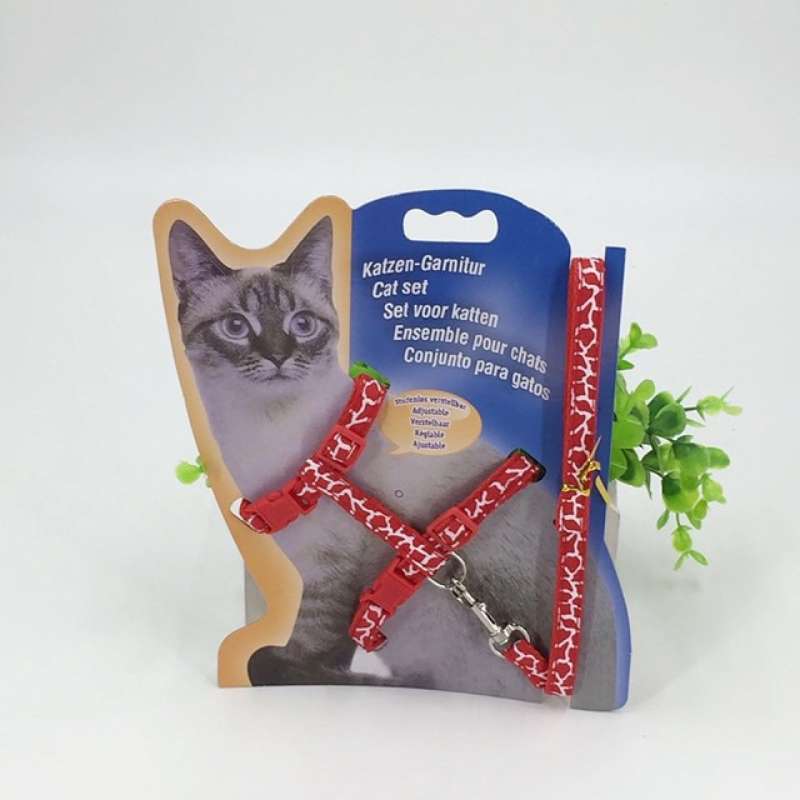 Jual Harness Motif Kucing Model H Dengan Tali Tuntun Untuk Kucing Motif ...