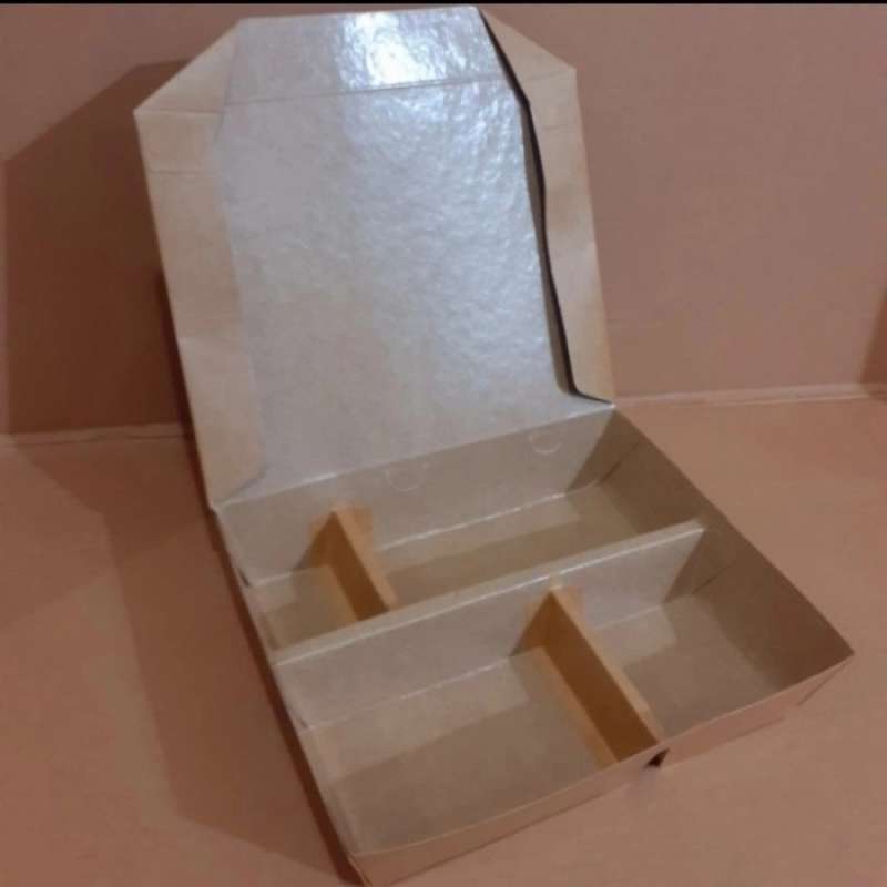Jual kotak nasi kertas sekat 4 paper lunch box tempat nasi bento di ...