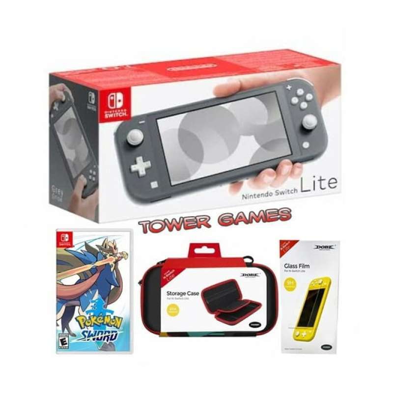Jual Nintendo Switch Lite+Pokemon Sword+Tempered glass+Storage Case di ...