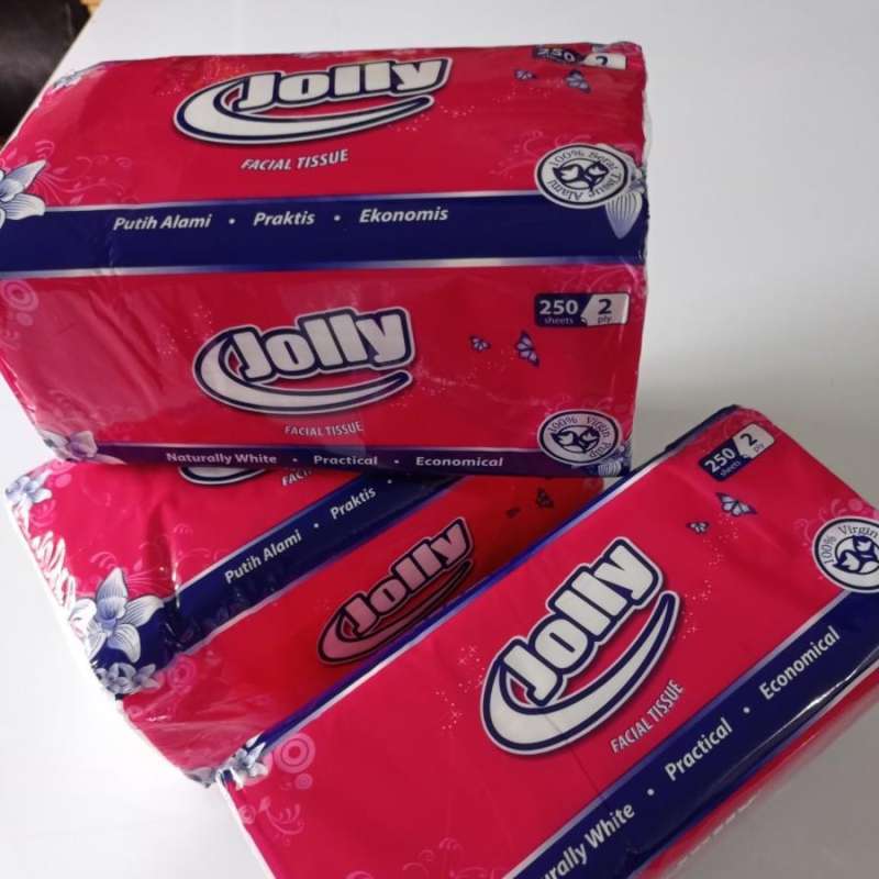 Jual tissue murah jolly 250lembar /sheet facial 2 ply murah hemat di ...