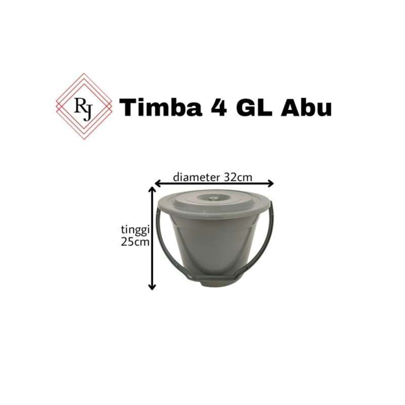 Jual Timba Plastik / Ember Air 4 Galon 16 Liter Abu di Seller ...