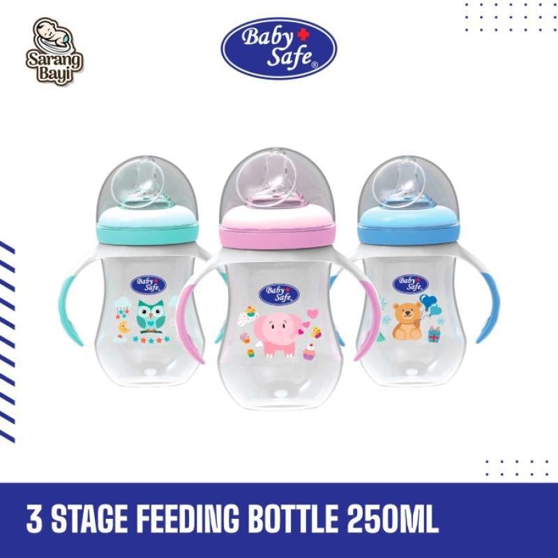 Jual Baby Safe 3 Stage Feeding Bottle Wide Neck 250ml With Handle ...