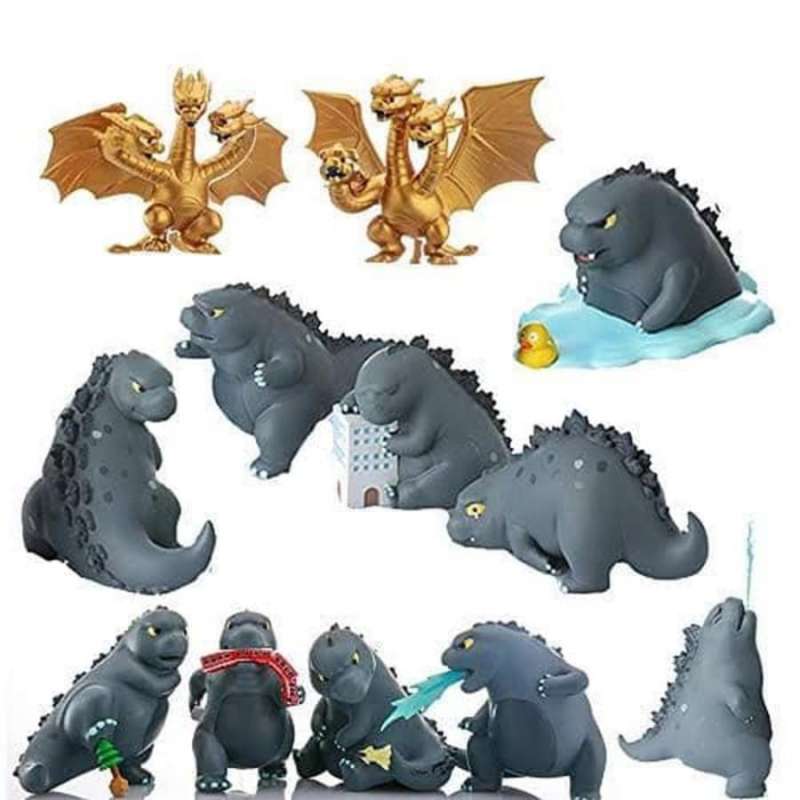 Jual Figure Set 12 Godzilla Chibi Mini Kaiju Monster Ghidorah Di Seller ...