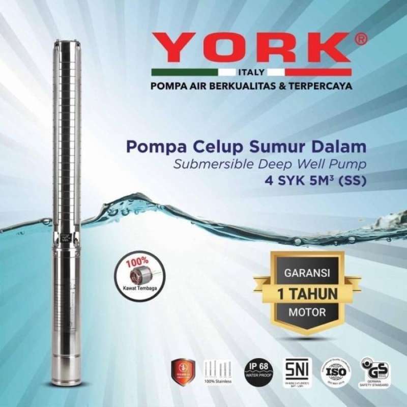 Jual 4syk5-12 Ss York Submersible Deep Well Pump York Pompa Satelit 1.5 ...