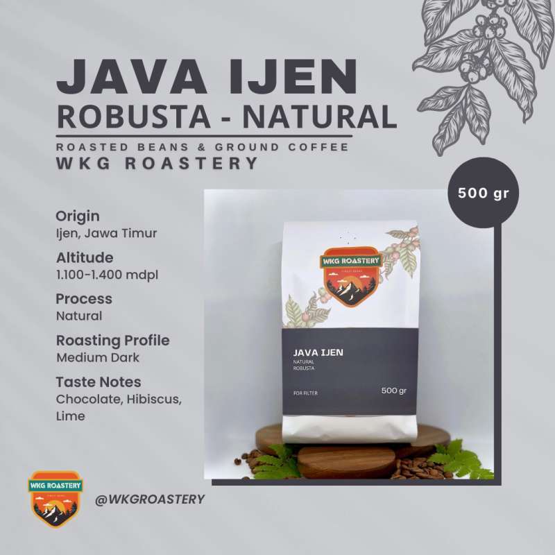 Jual Kopi Robusta Java Ijen Natural 500gr di Seller Toko Kopi WKG - Turangga, Kota Bandung | Blibli