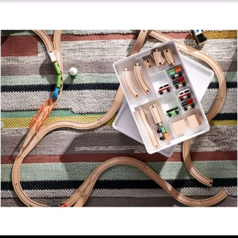 Jual Rel Kereta Api Mainan Anak Berbahan Kayu Beech Solid Praktis Isi ...